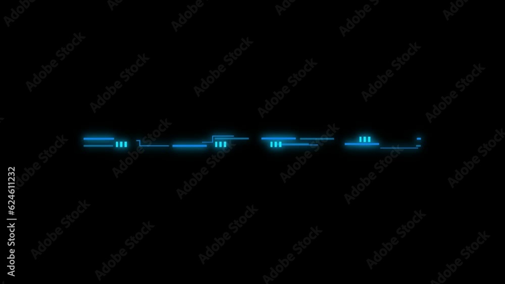 HUD infographic Animated element line with dashed fragments. HUD ...