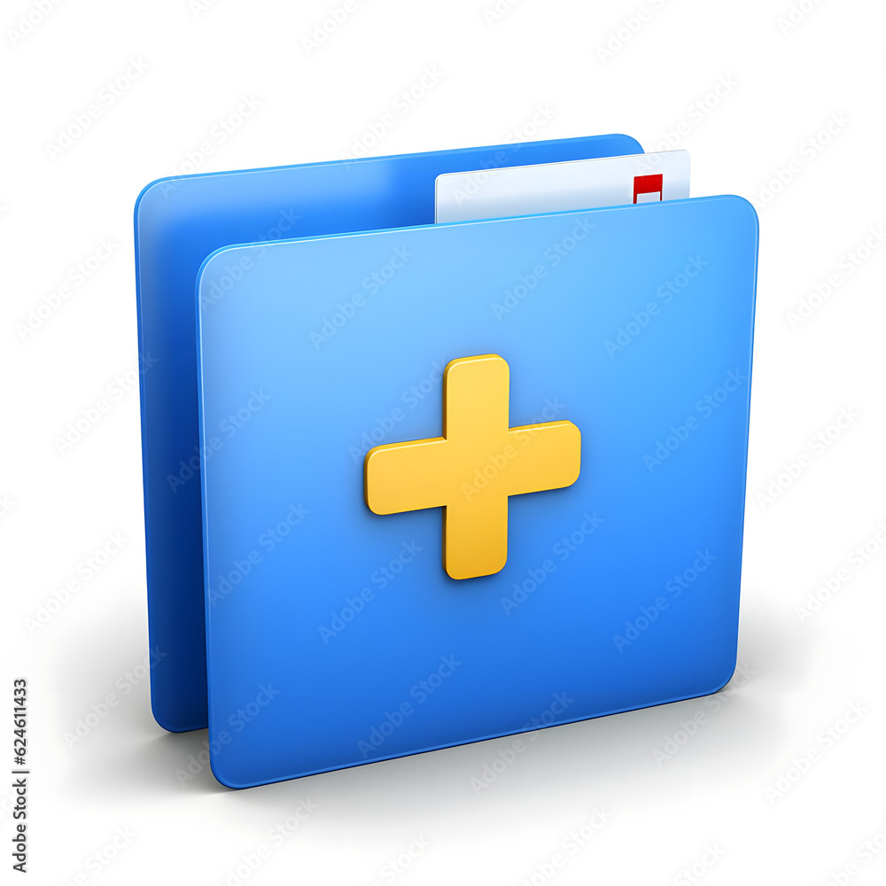 Icon of a file folder with a plus symbol with a transparent background ...