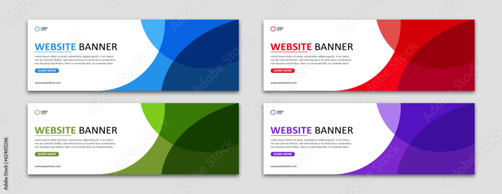 Set of editable web banner template, business web banner design with ...