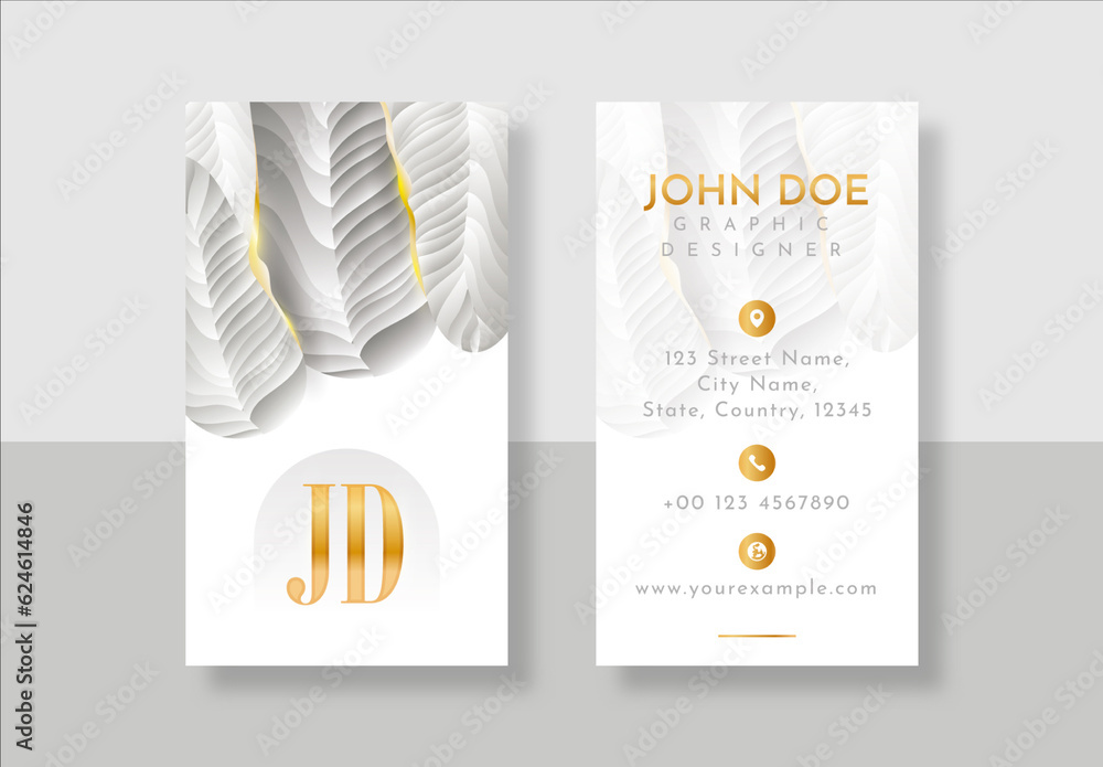Elegant Business Card, Vertical Template Layout with Double-Side. Stock ...