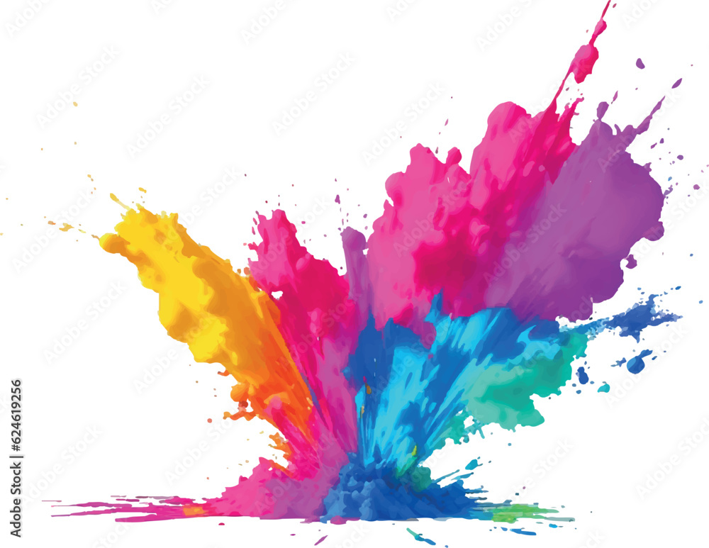 Colorful Ink Splash, Paint Splatter powder festival explosion burst ...