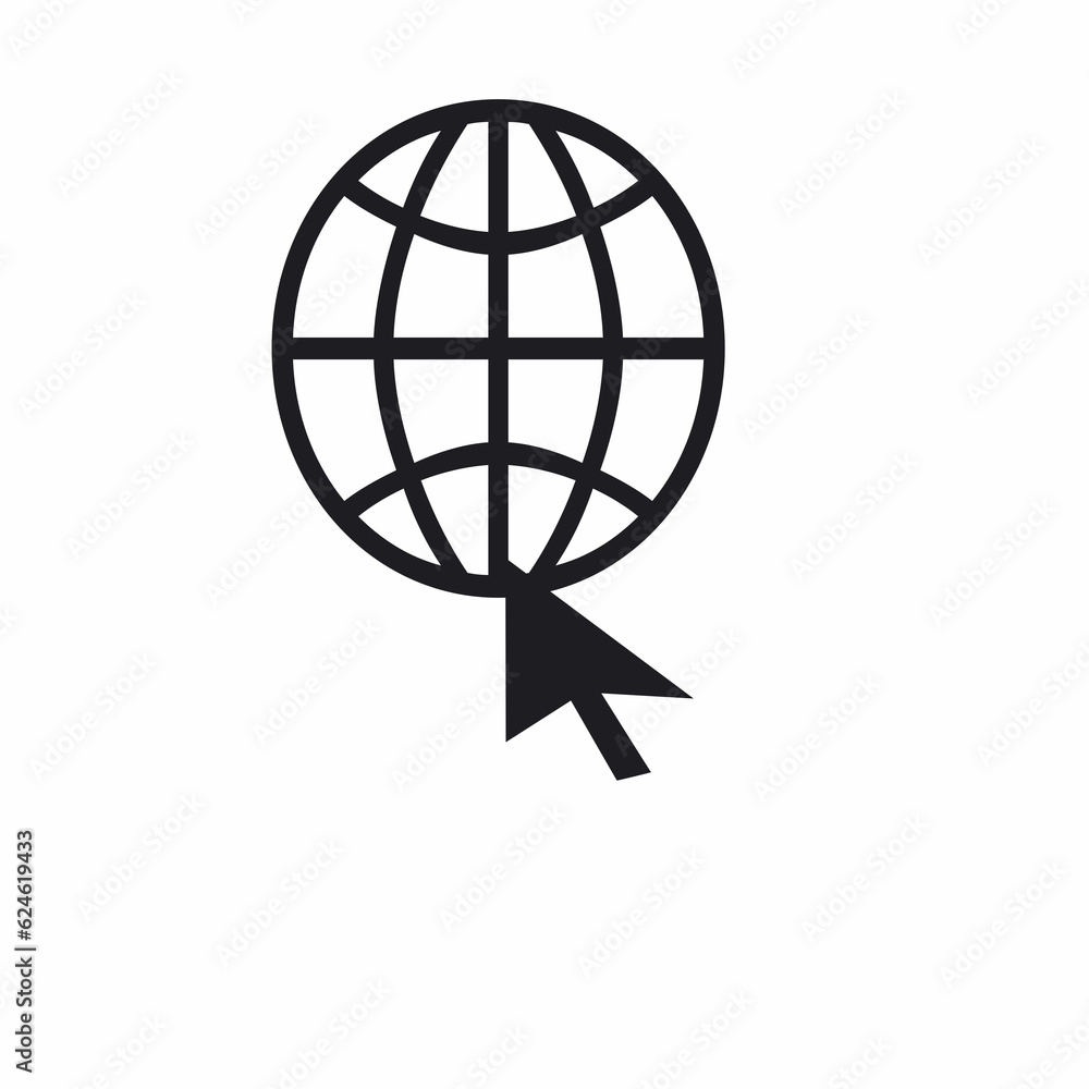 A world map icon typically represents a simplified visual ...