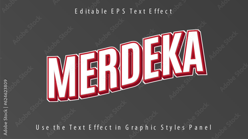 Editable EPS Text Effect of Merdeka for the Independence Day of ...