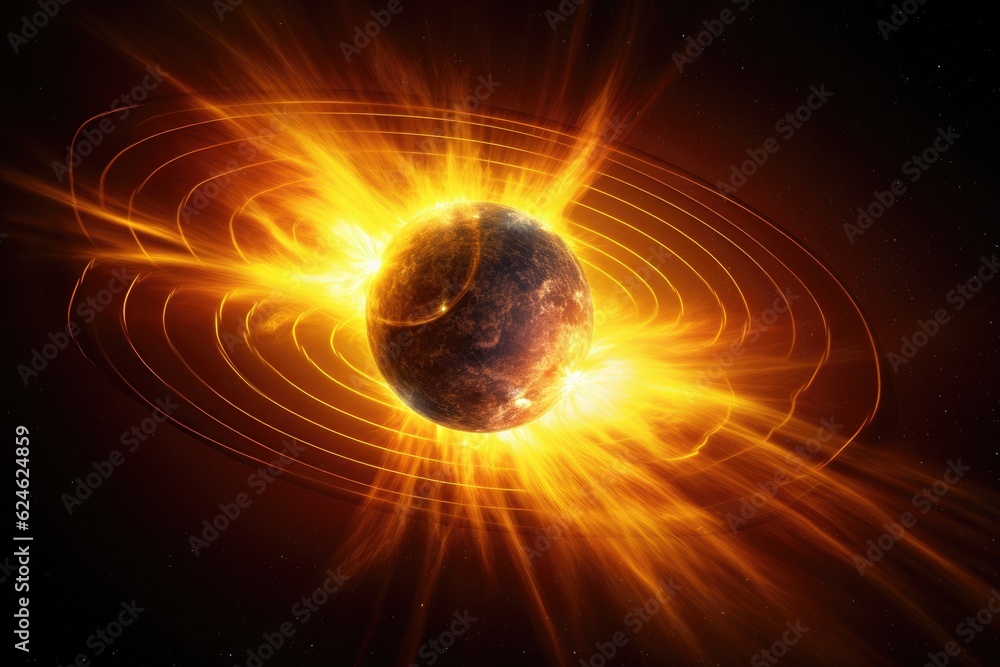 Magnetic lines of force surrounding Earth known as the magnetosphere ...