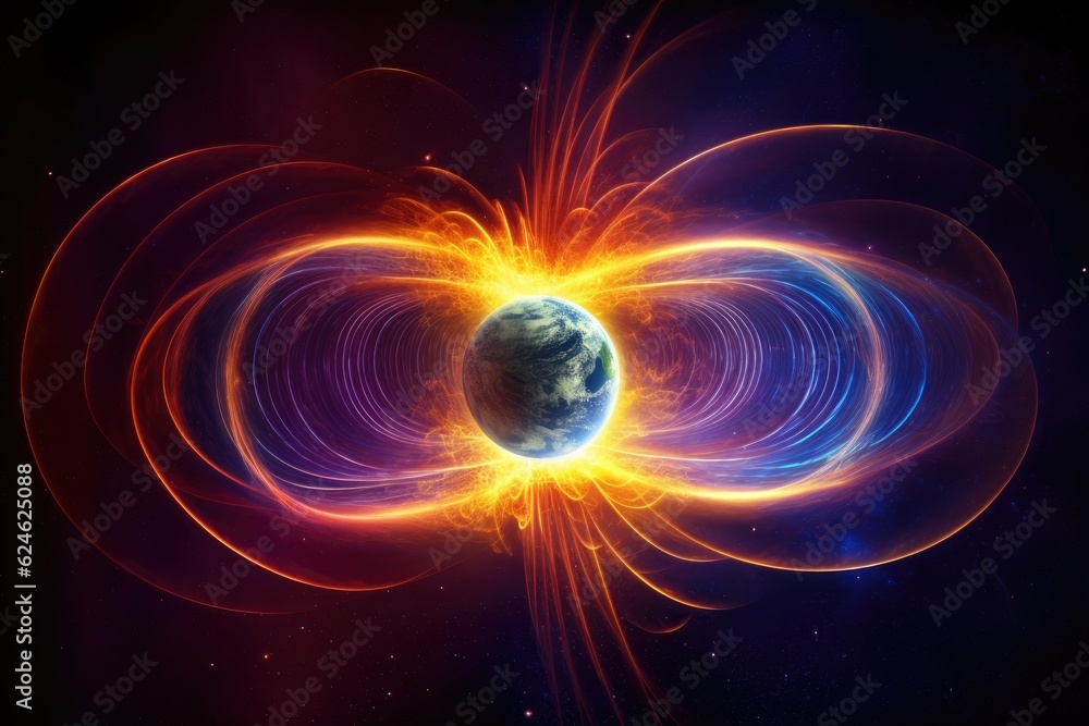 Magnetic lines of force surrounding Earth known as the magnetosphere ...