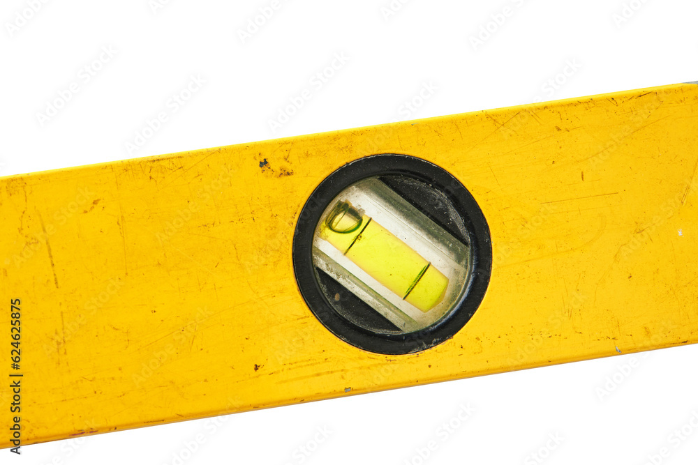 Old Water Level Gauge Ruler (Spirit Level) isolated on white background ...