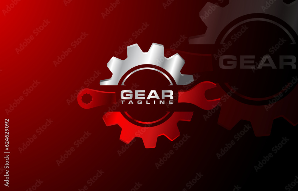 Gear logo design. Garage shop logo. Repair logo. Service center ...