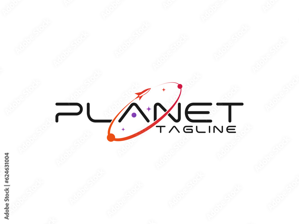 Planet text logo design. Galaxy logo Vectors & Illustrations. Business ...