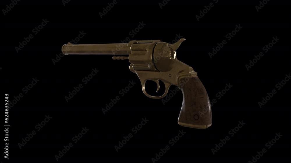 Colt Revolver animation with transparent (alpha) background Stock 비디오 ...