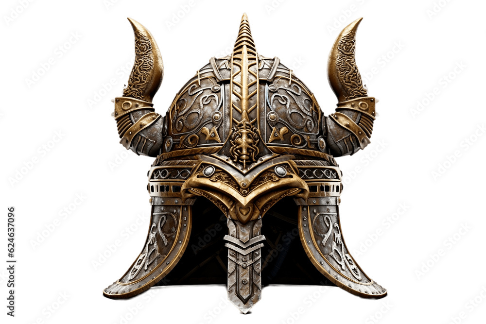 Viking Helmet Isolated on Transparent Background. AI Stock Photo ...