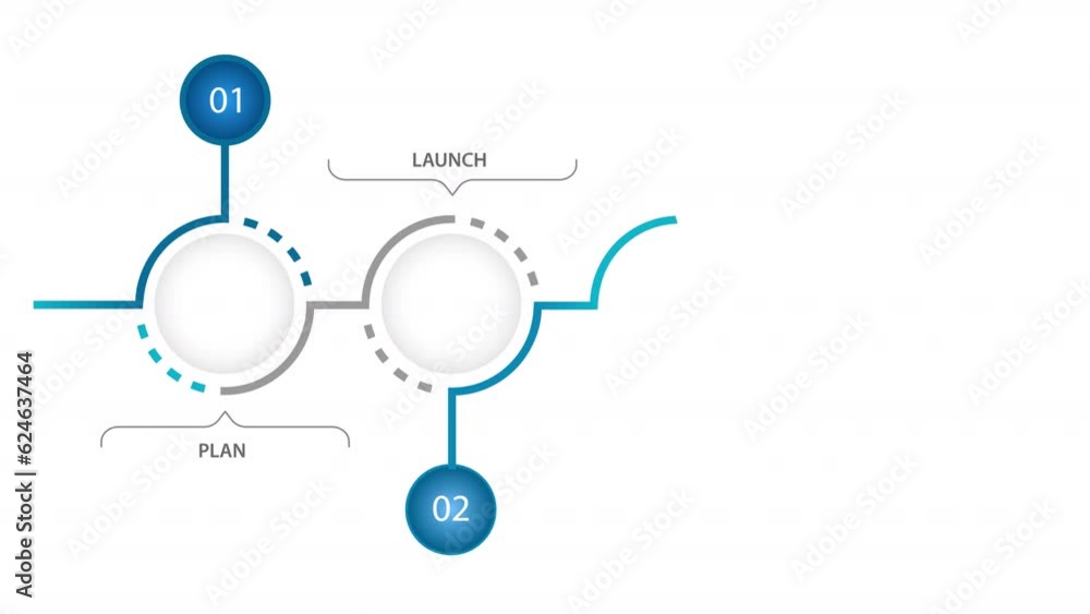 Animated startup launch infographic. Minimum viable product. Looped HD ...