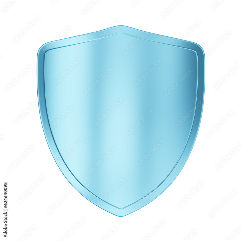 blue shield guard badge isolated on white background element 3d ...