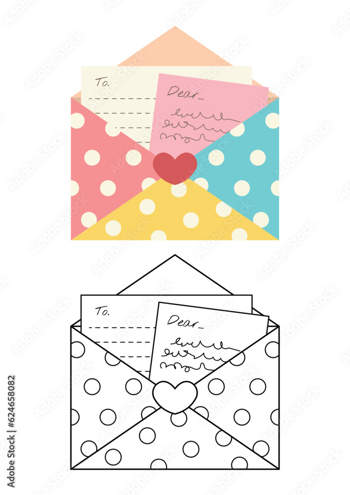 Envelope cute vector illustration cartoon isolated on white background ...