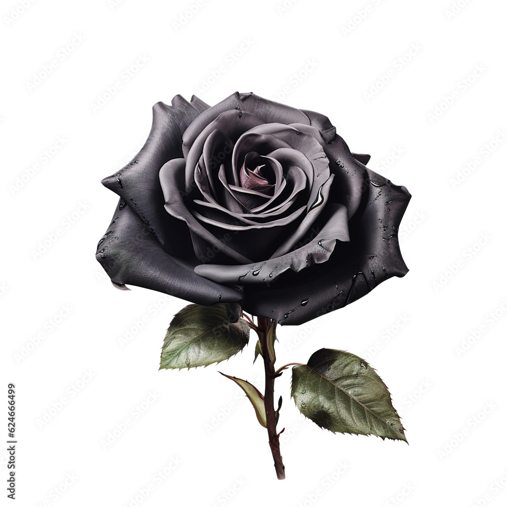 Black rose on transparent background Remove png created with Generative ...