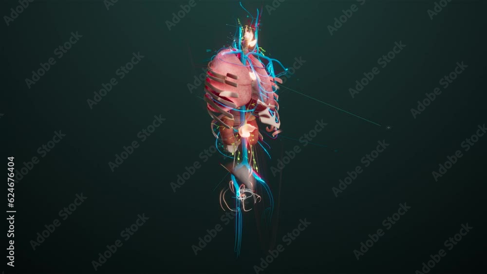 Realistic human anatomy model for study displays respiratory system ...