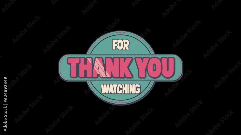thank you for watching text animation transparent background 4k Stock ...