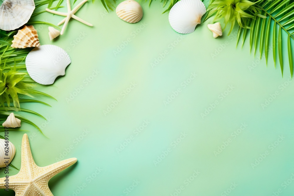 Beach themed frame for Flyers, Menù or Posters with Holiday Vacation ...