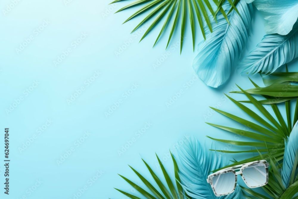 Beach themed frame for Flyers, Menù or Posters with Holiday Vacation ...