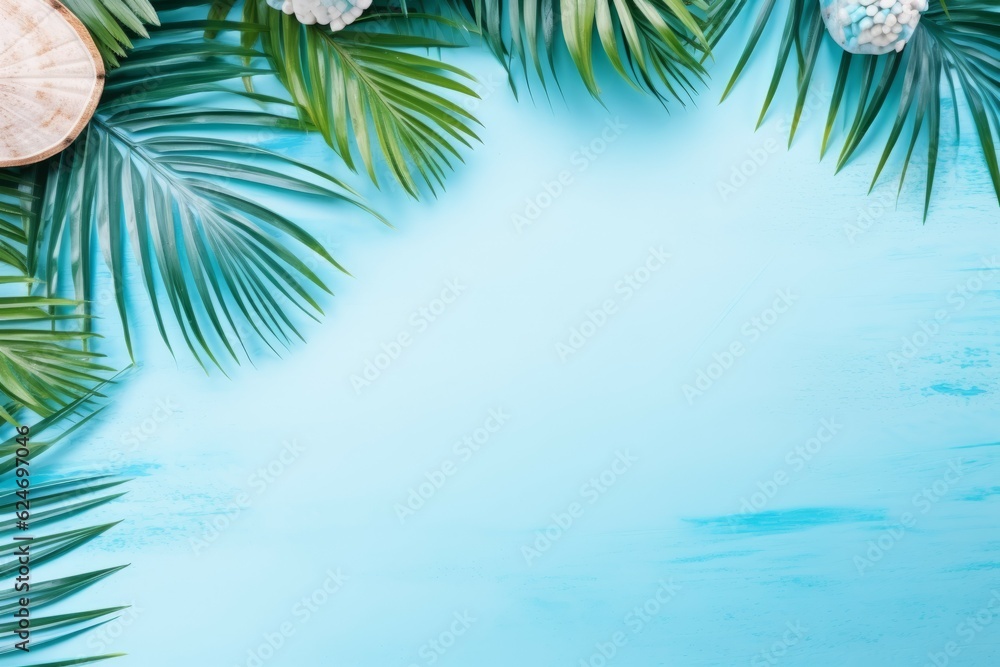 Beach themed frame for Flyers, Menù or Posters with Holiday Vacation ...