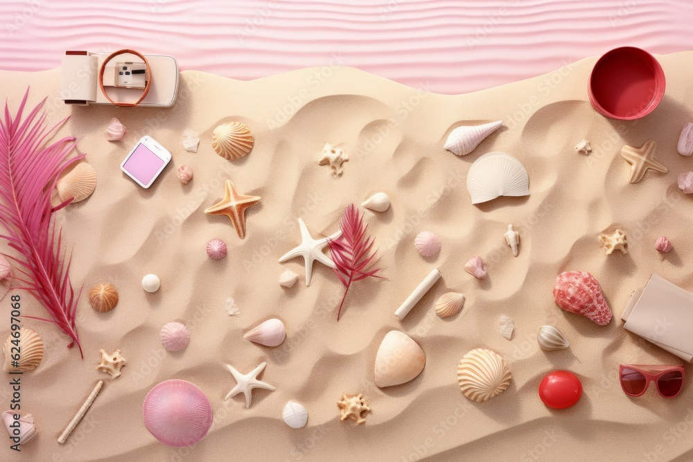 Beach themed frame for Flyers, Menù or Posters with Holiday Vacation ...