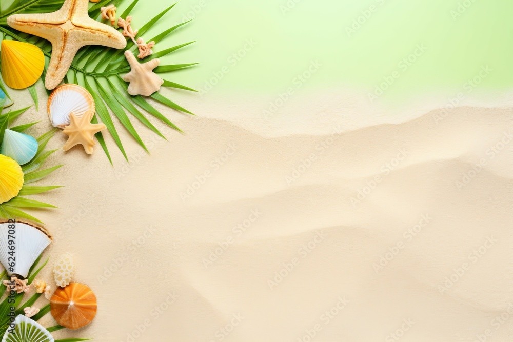 Beach themed frame for Flyers, Menù or Posters with Holiday Vacation ...