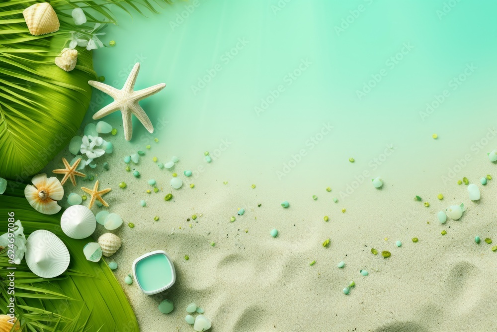Beach themed frame for Flyers, Menù or Posters with Holiday Vacation ...