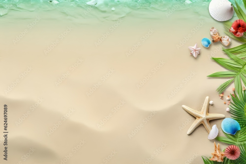 Beach themed frame for Flyers, Menù or Posters with Holiday Vacation ...