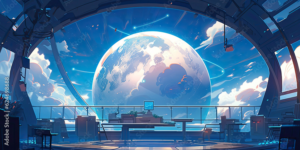 Anime animation futuristic background environment, generated ai Stock ...