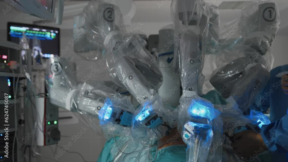 Technologically equipped modern operating room in modern clinic ...