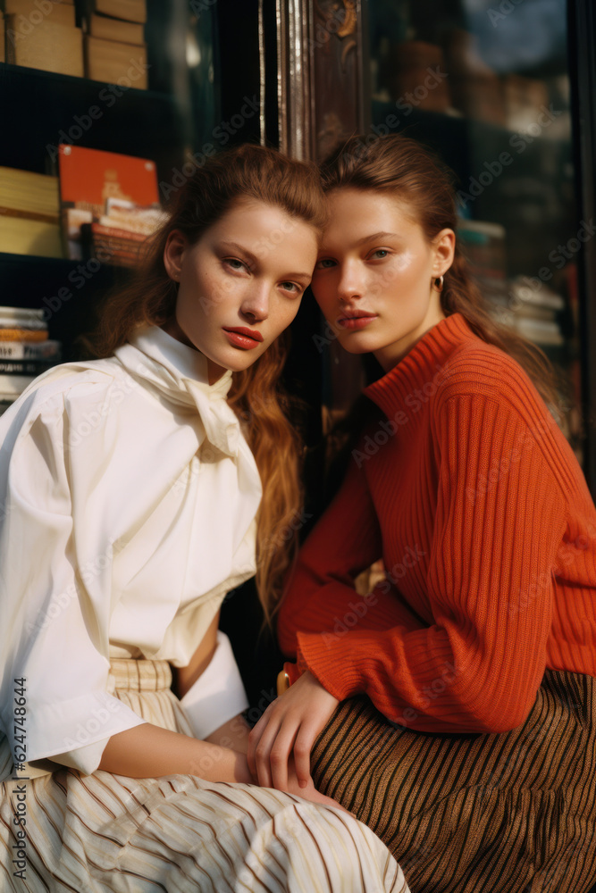 female friends/models/lgbtq + couple in magazine editorial fashion ...