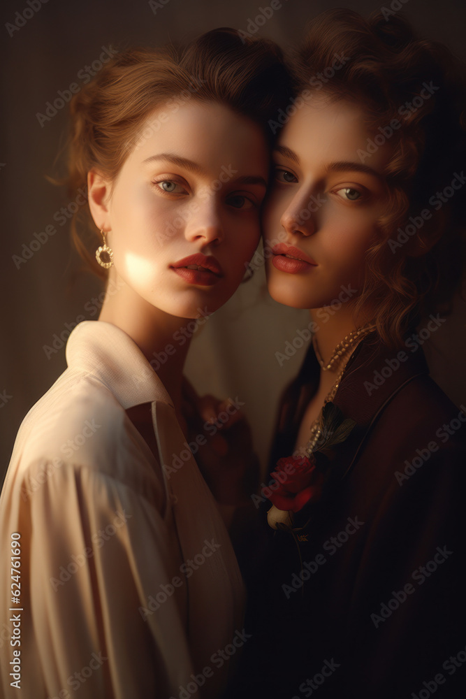 female friends/models/lgbtq + couple in magazine editorial fashion ...