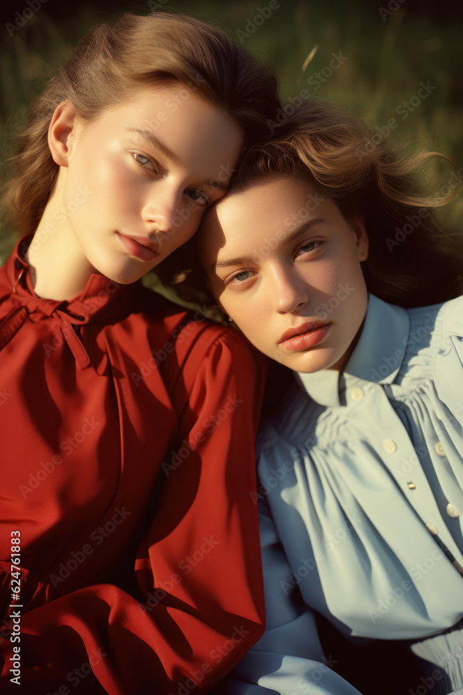 female friends/models/lgbtq + couple in magazine editorial fashion ...