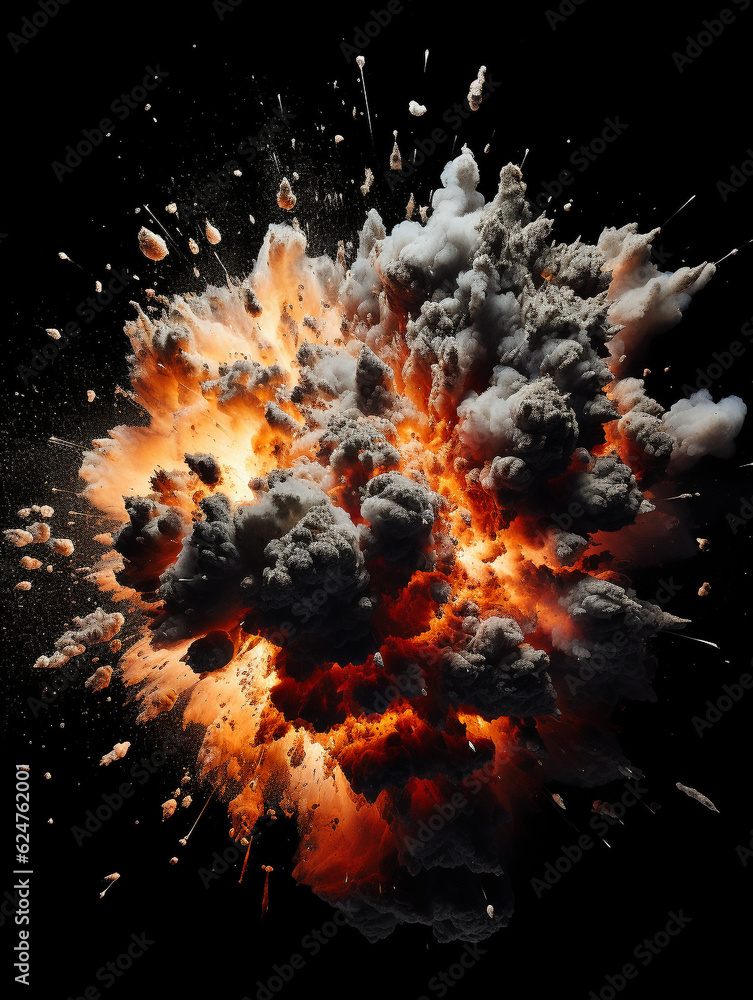 Overlay resource of an explosion against black background, created with ...
