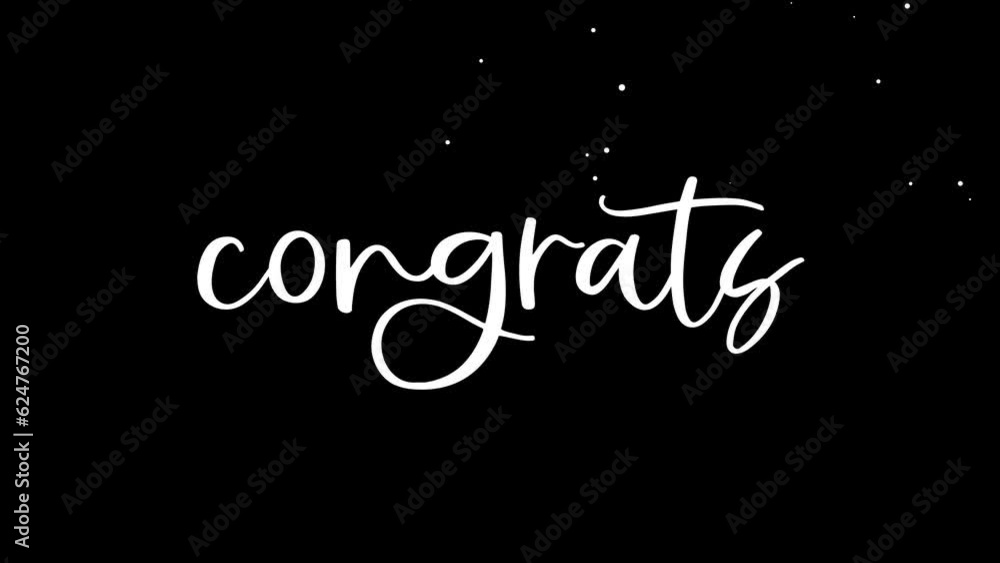 Congrats Handwritten Animated Text in white Color. Congrats suitable ...