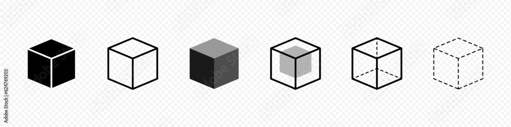 Vector isolated Cube icon set Stock Vector | Adobe Stock