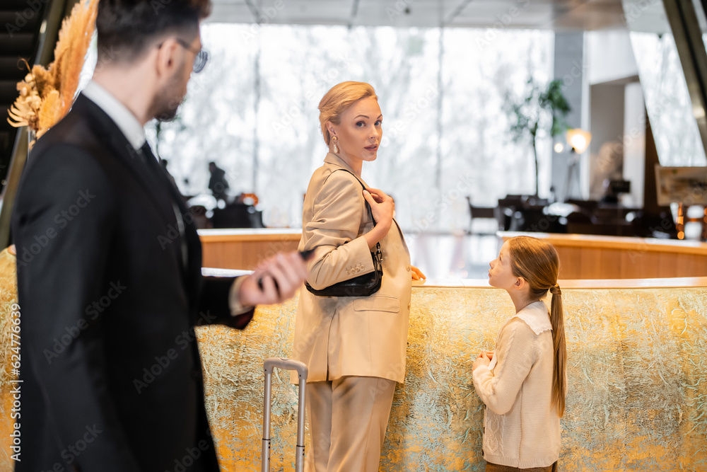 personal security, lifestyle, blonde mother with child standing at ...