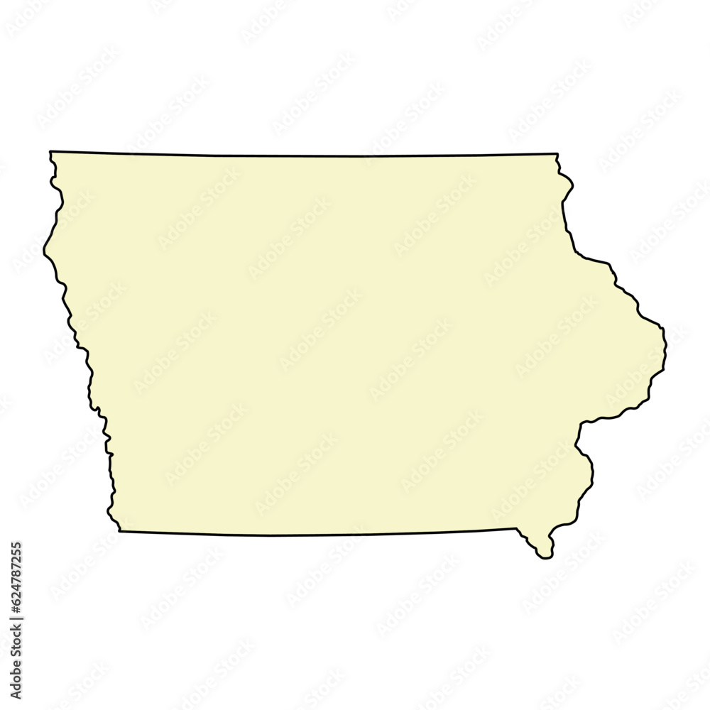 Iowa map shape, united states of america. Flat concept icon symbol ...
