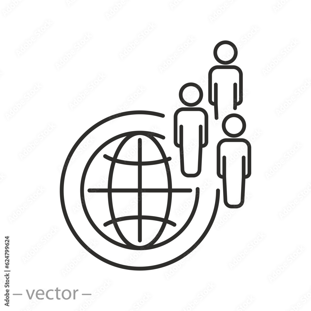 icon of world community community of different nationalities, people ...