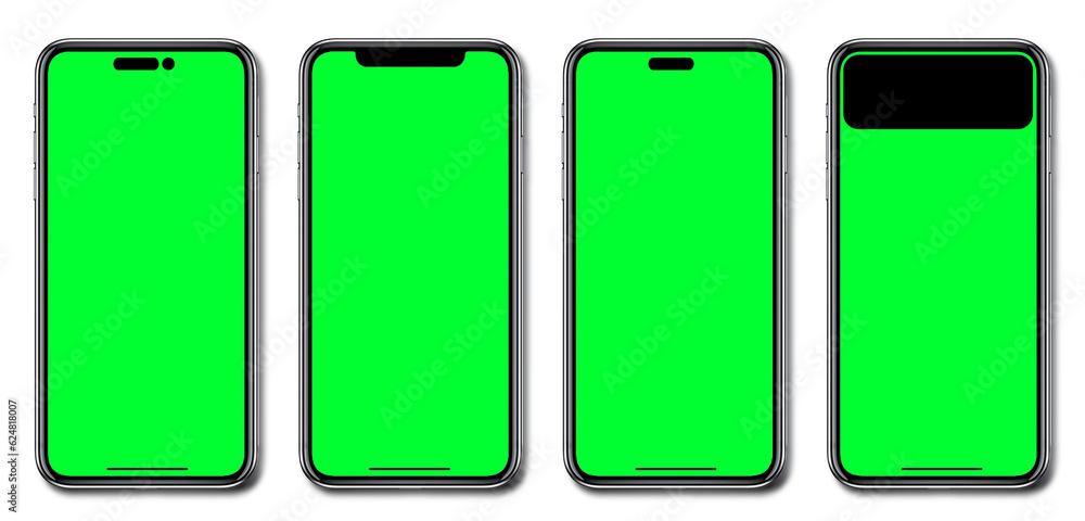 Smartphone green screen iphone 14 with blank white screen for ...