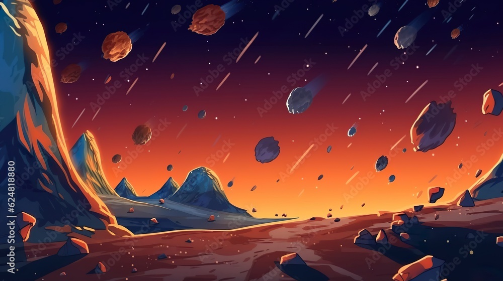 Abstract background asteroids. The awe-inspiring world of asteroids ...