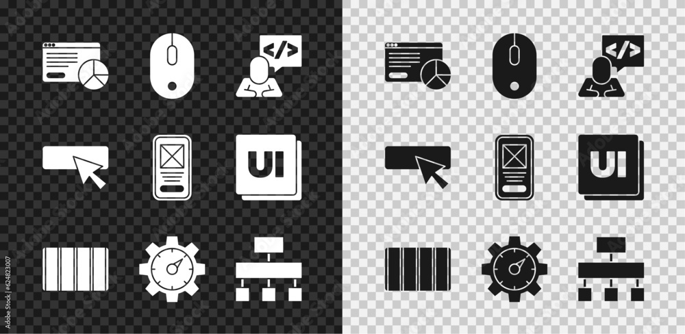 Set Website statistic, Computer mouse, Front end development, Color palette guide, Site map, UI ...