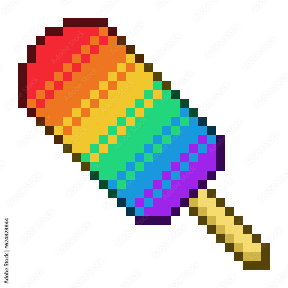 LGBT Pride Rainbow Colored Popsicle Bar, Pixel Art Icon, Isolated Stock ...