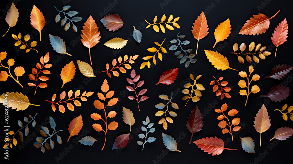Autumn colored fall leaf texture on transparent background overlay ...