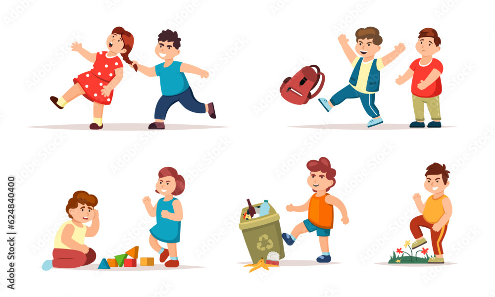 school bullying situations. conflicts between children, classmates ...