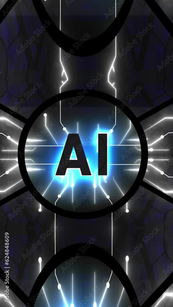 AI Artificial Intelligence with Electrical Circuits Looping Animation ...