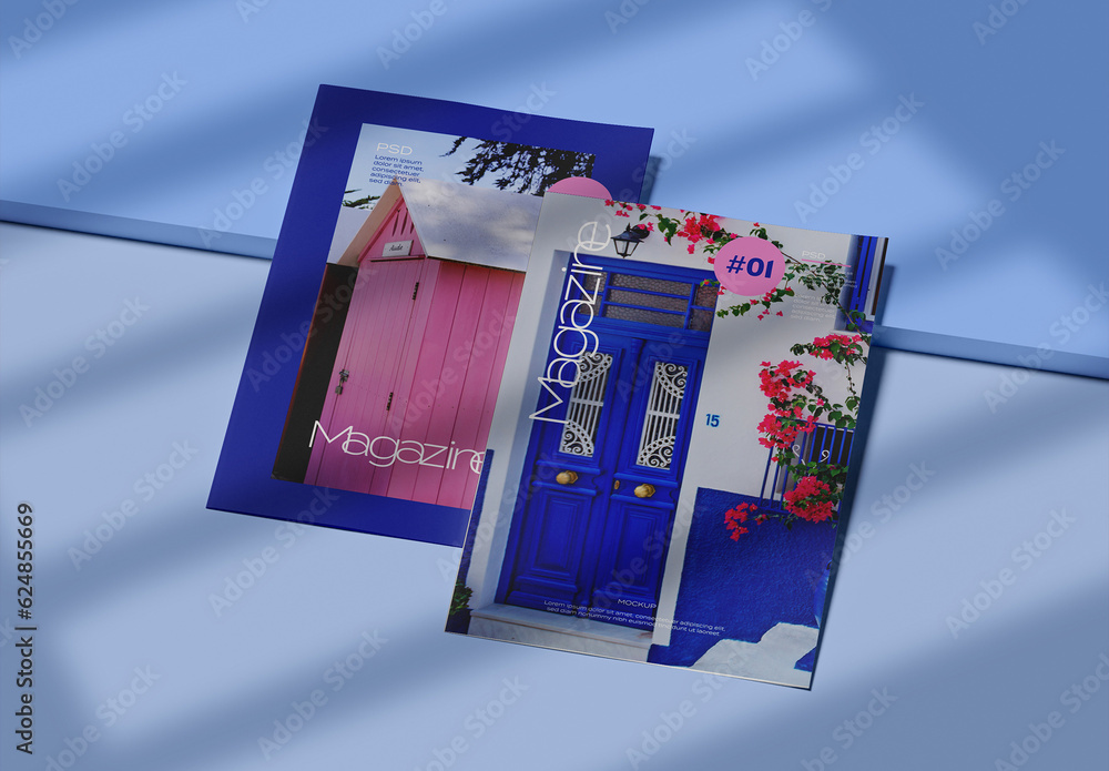 Two Magazines Mockup Stock Template | Adobe Stock