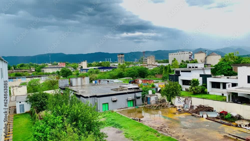 Pakistan capital Islamabad city view with urban skyline and clouds in ...
