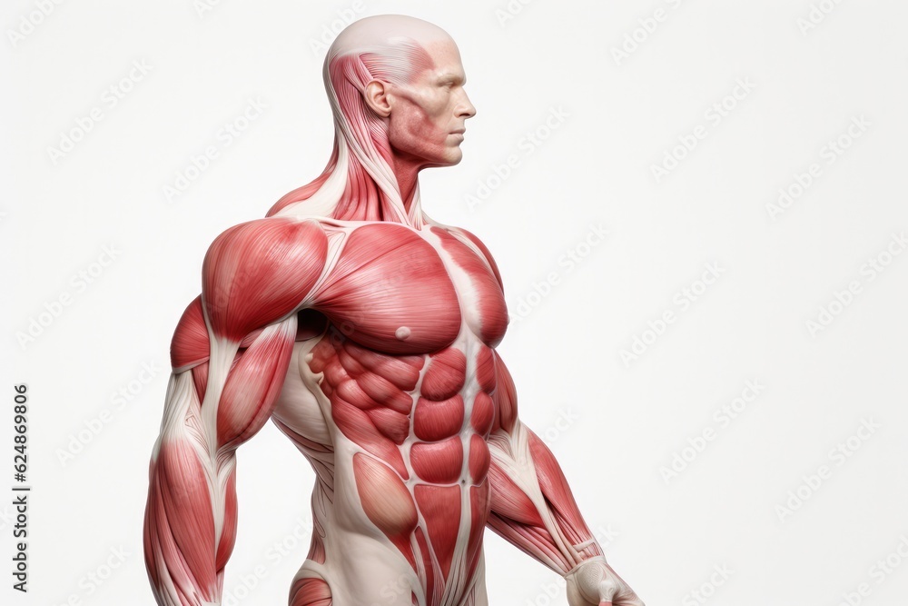 The Muscles Of A Human Body Are Shown. Anatomy Of Muscles, Functions Of ...