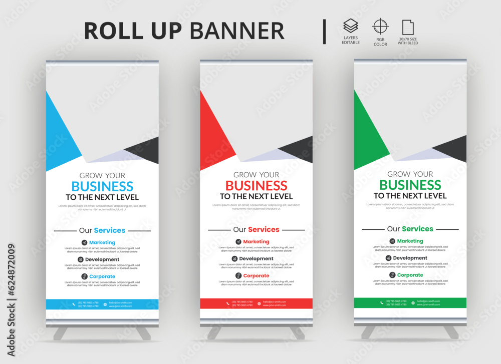 Corporate roll-up banner for your business, Business roll banner design ...
