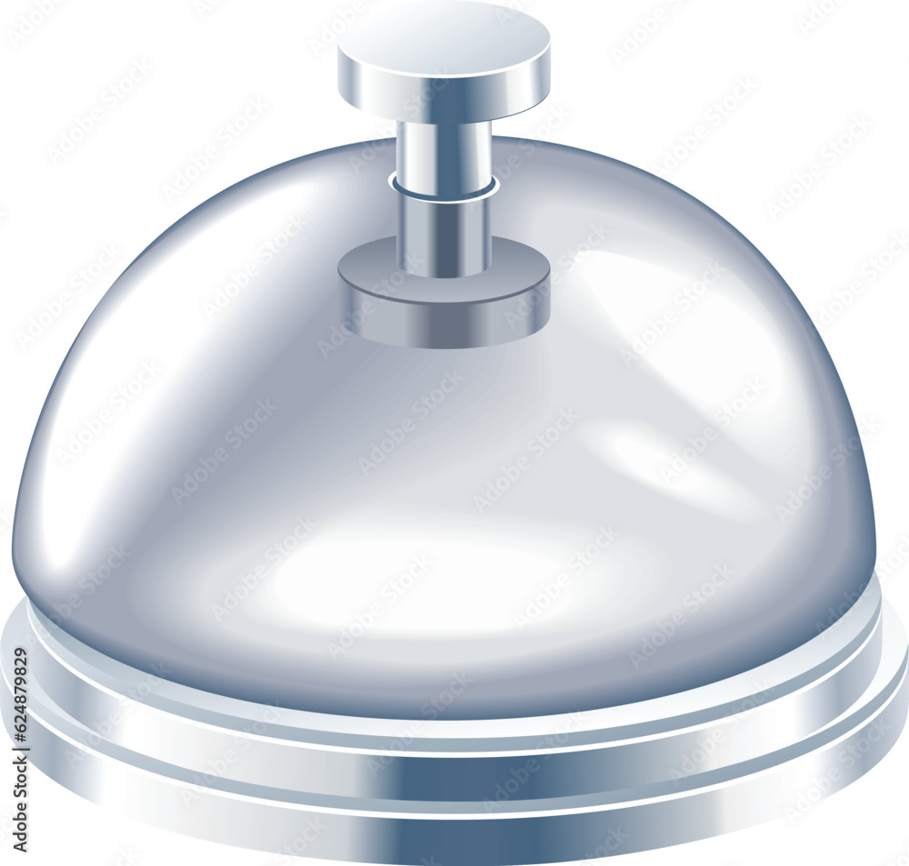 Service bell icon flat vector illustration. Hand drawn cartoon style ...